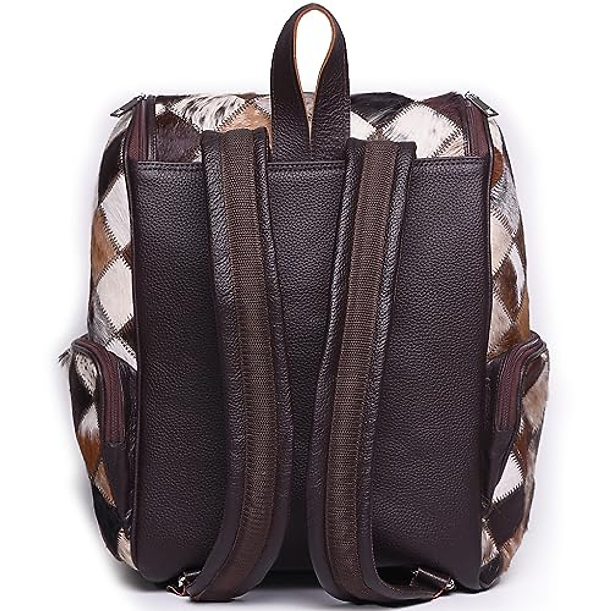 Hammi Cowhide Leather Backpack, Leather Backpack for Women, Genuine Cowhide Backpack, Diaper Bags, Premium Cowhide Diaper Bag (Dark Brown)