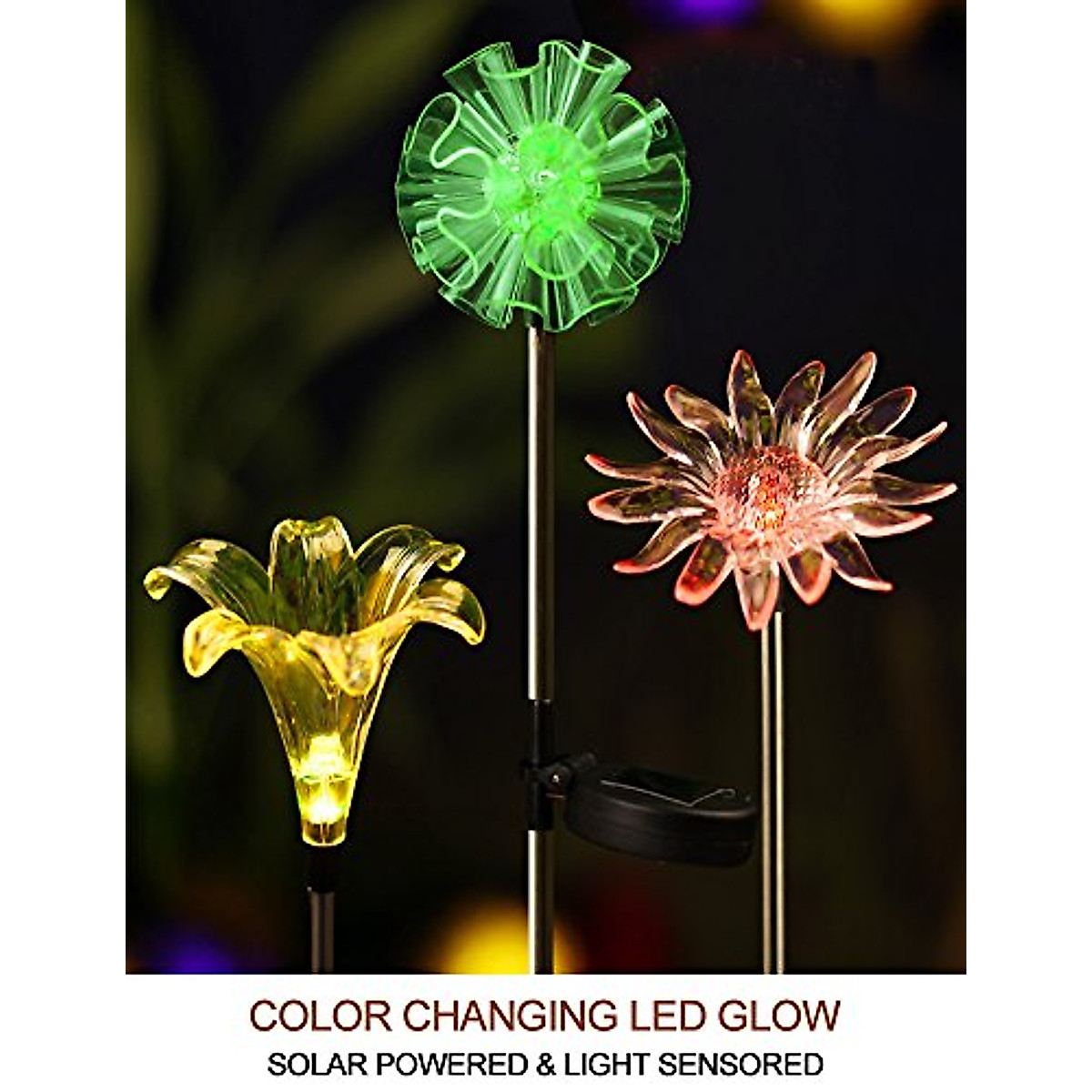 Bright Zeal Solar Flower Lights: Outdoor Color Changing Decor