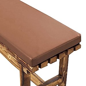 Leather Bench Cushion, Waterproof Non-Slip Sofa Settee Soft Chair Cushion, Long Rectangle Loveseat Seat Mattress for Outdoor/Indoor/Garden/Patio/Dining 48x14inch,Brown