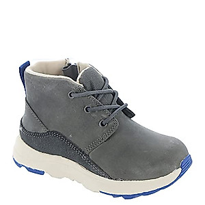 UGG K Canoe III Weather Sneaker, Charcoal/Classic Blue Leather, 6 US Unisex Big Kid