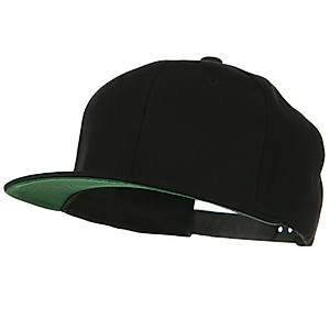 Flexible Wool Blend Prostyle Snapback Cap - Black