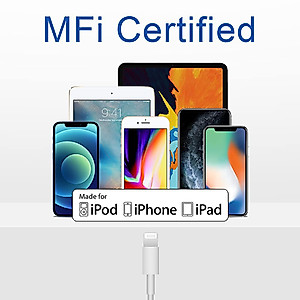 i Phone Fast Charger USB-C to Lightning Cable [2-Pack] Long Fast Charging Syncing Cords (6Ft) Compatible with 13/12 Pro Max,Mini,13/12/11 Pro/XR/XS Max,iPad