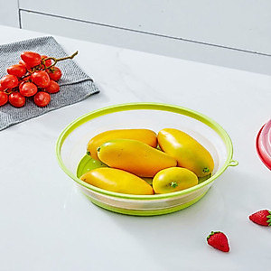 Collapsible Microwave Splatter Cover For Food With Silicone Mats, 10.5 Inch, Dishwasher-safe, Microwave Plate Cover With Steam Vent，BPA-Free Silicone & Plastic (2 PCS,blue & red)