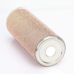 Diamond Water Bottle - Stainless Steel Insulated Water Bottle with Straw & Brush - Reusable Leak-Proof Glitter Water Bottles for Women - Iced Coffee Cup Water Bottles for Women Rose Gold