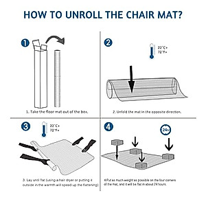 Office Chair Mats for Carpeted Floors, 46” x 60” Large Desk Floor Mat for Low Pile Carpet, Clear Floor Protector for Rolling Chair, Easy Glide, Easy to Clean (Rectangle)