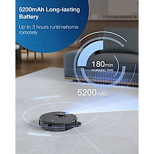 Ecovacs Deebot T8 Robot Vacuum and Mop Cleaner, Precise Laser Navigation, Multi-floor Mapping, Intelligent Object Avoidance, Full-customize clean, No-go and No-mop Zones, Auto-empty Station Compatible