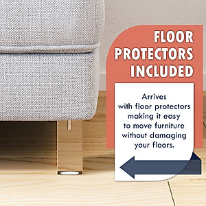 Ornavo Home Set of 4 Square Mid-Century Modern 8 Inch Clear Acrylic Furniture Legs Replacement for Sofa, Couch, Armchair and Ottoman