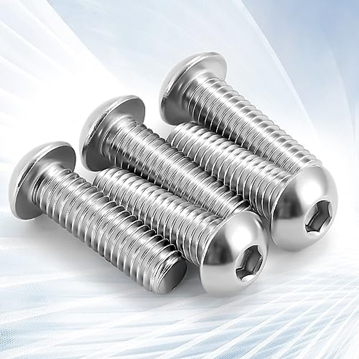 1/4-20 x 1 Button Head Socket Cap Screws, 18-8 Stainless Steel 304, Allen Hex Drive, Bright Finish, Full Thread, 25 PCS