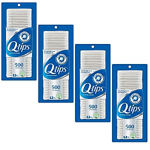 Q-Tips Swabs Cotton, 500 Count (Pack of 4)
