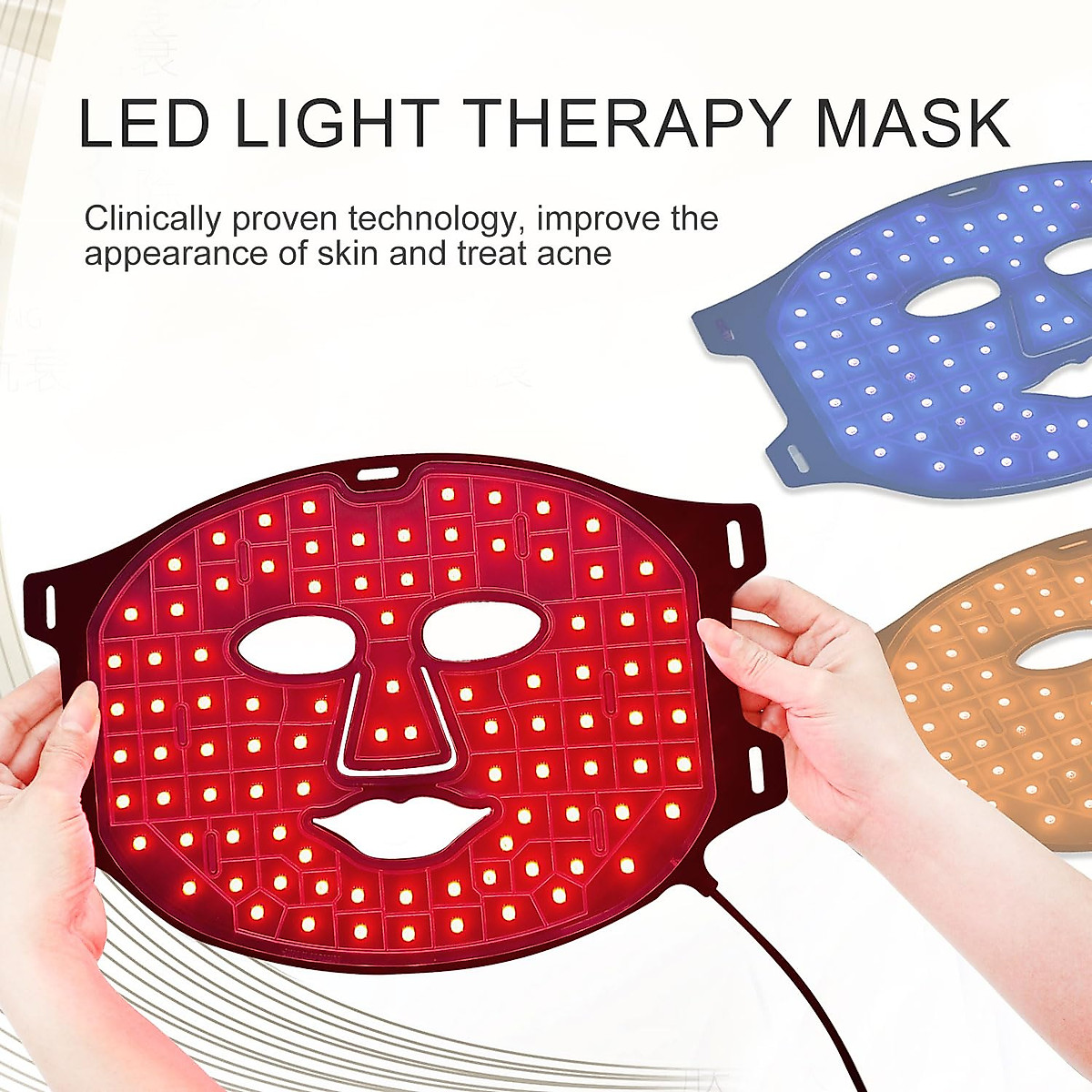 Avorla Beauty LED mask - Infrared light therapy led facial light Photons Facial Skin Care Wrinkle reduce anti-acne facial light