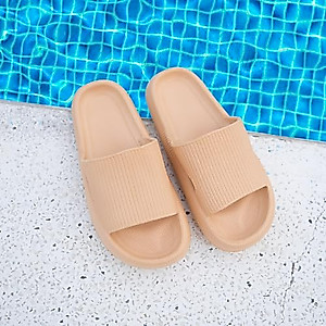 SUMMERJOY Cloud Slides for Women and Men, Soft Cloud Slippers, Massage Black Bubble Slides Easy Clean Thick Sole Non-slip Pillow Slippers, Shower, Swimming, Beach, Indoor and Outdoor Pillow Slides