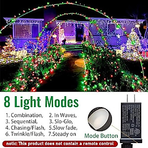 Heceltt Christmas Lights Outdoor, 197FT 500 LED Christmas Lights 8 Modes and Timer Memory Function Christmas String Lights Waterproof Plug in for Xmas Wedding Party Holiday Decor