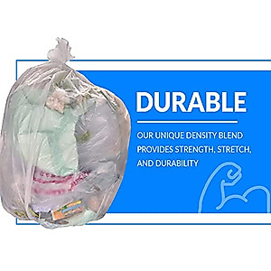 Reli. SuperValue 55 Gal Trash Bags | 50 Count | Made in USA | Clear Trash Bags Heavy Duty | 55 Gallon - 60 Gallon - 55 Gal Garbage Bag | Large Trash Bags 55-60 Gal| Clear, White
