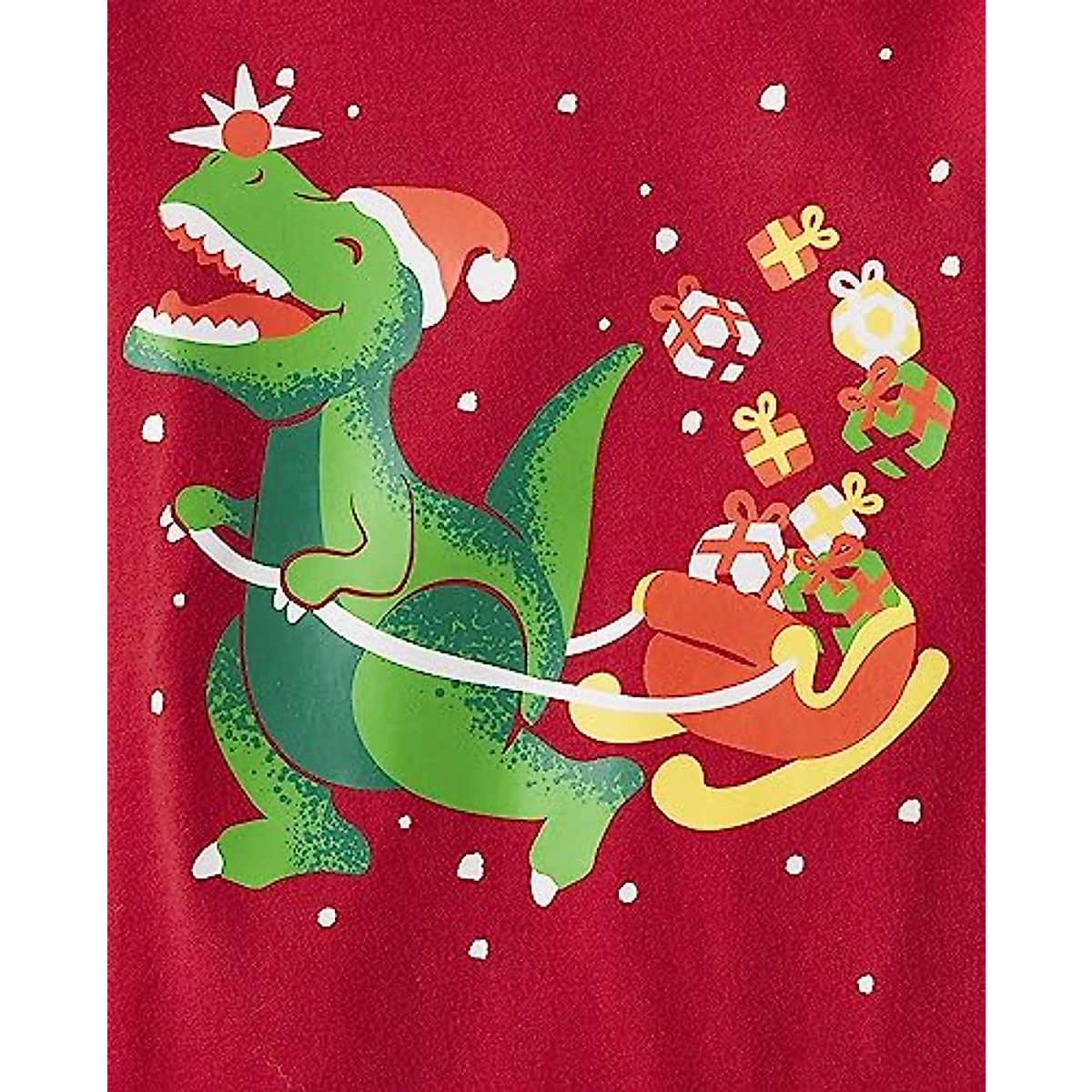 The Children's Place Unisex-Baby Long Sleeve Christmas Graphic T-shirt Dino Sled 5T