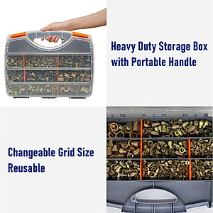 860pcs Rivet Nut Kit, SAE UNC Rivet Nuts Assortment Carbon Steel Flat Head Rivnut Threaded Insert Nut Including 6#-32, 8#-32, 10#-24, 1/4"-20, 5/16"-18, 3/8"-16, 1/2"-13, Yellow Zinc Plated Finish