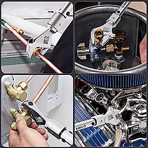 VANPO Adjustable Torque Wrench, 20-160 Ft.lb/27.1-216.8 Nm, 38MM Open End Torque Wrench, 1/2 Inch Drive Torque Wrench with Interchangeable Jaw & Ratchet Head for HVAC, Car, Moto, Narrow Pipeline