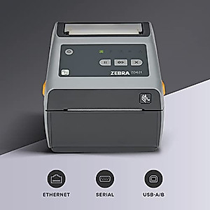 ZEBRA ZD621 Direct Thermal Desktop Printer 203 dpi Print Width 4-inch USB Serial Ethernet ZD6A042-D01F00EZ