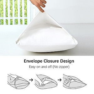 MILDLY Queen Pillowcases White - 100% Washed Microfiber Super Soft and Cozy Pillow Cases Set of 2 with Envelope Closure 20x30 Inches