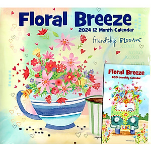 Floral Breeze - 2024 12-Month Wall Calendar + Pocket Planner (Pack of 2)