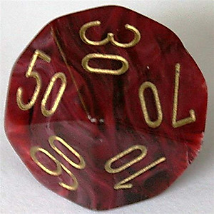 Chessex CHX27434 Dice - Vortex: 7Pc Burgundy/Gold