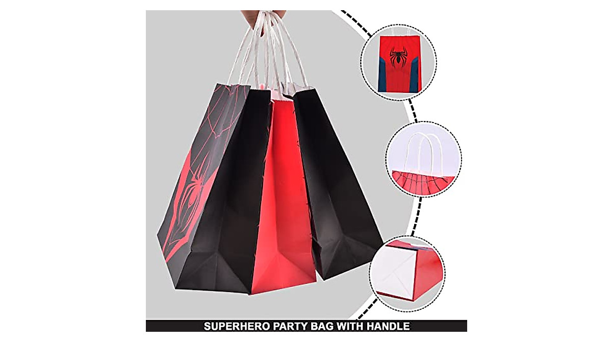 15 PCS Super Hero Birthday Goody Bags for Boys