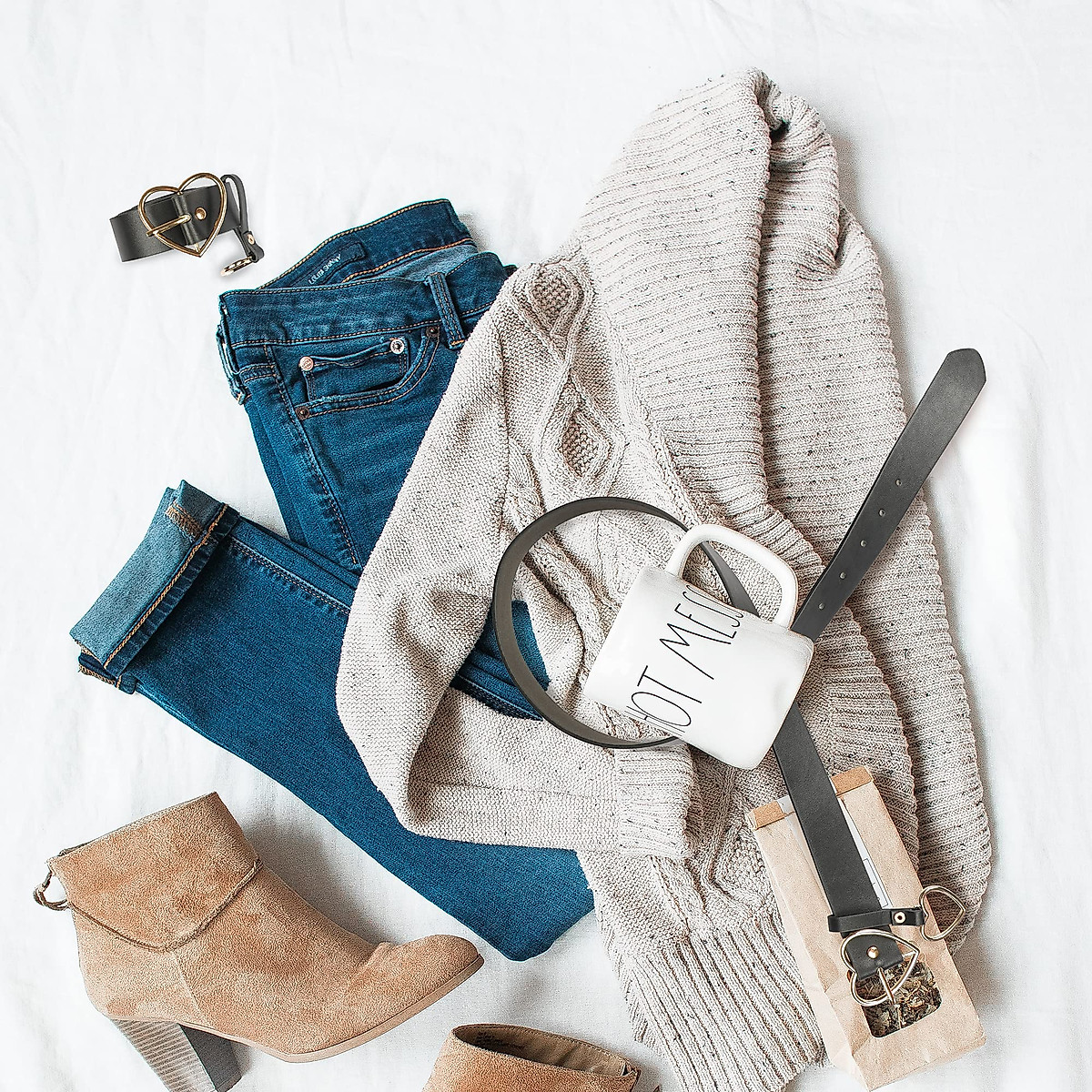 TXIN Heart-shaped Wide Black Belt with Silver Metal Buckle for Women Girls Students Jeans Shorts Ladies Dress