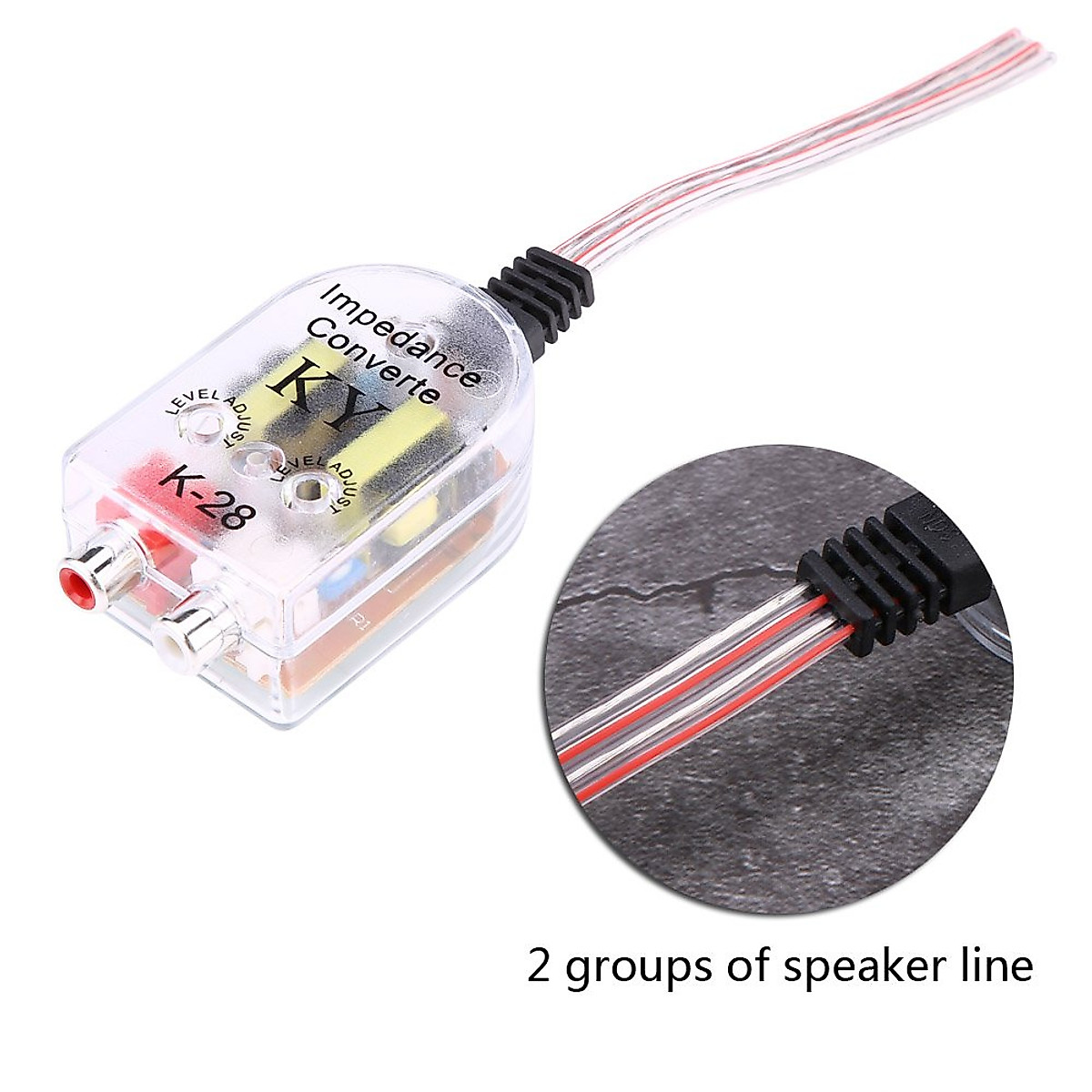 Keenso High to Low Converter, Wire Converter Line Converter Car Audio Hilow Converter Output Impedance Converter
