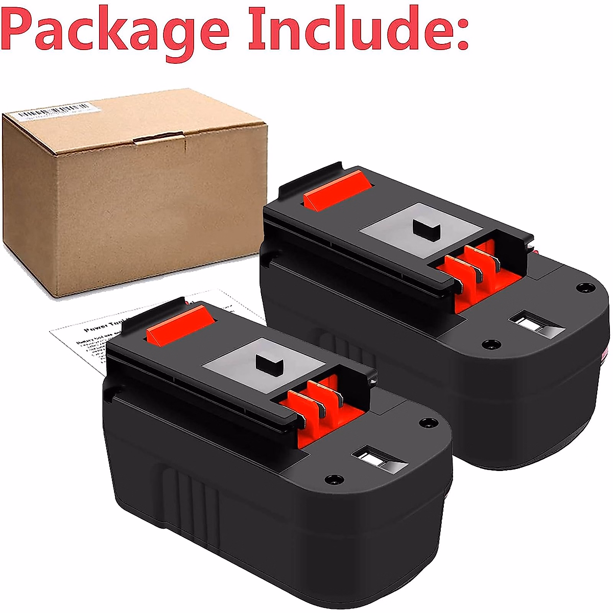 2-Pack [Upgraded to 3600mAh] HPB18 Replacement for Black and Decker 18V Battery Compatible with Black and Decker 18 Volt Battery Ni-Mh 244760-00 A1718 FS18FL FSB18 Firestorm Cordless Tools (Black)
