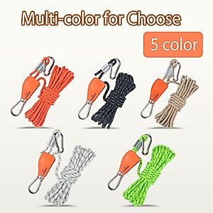 Hikeman Camping Rope with Ratchet Pulley,Quick Setup Outdoor Guy Lines Adjustable Tent Tie Downs Rope Hanger for Canopy,Kayak and Canoe,Grow Light (Fluorescent Green)