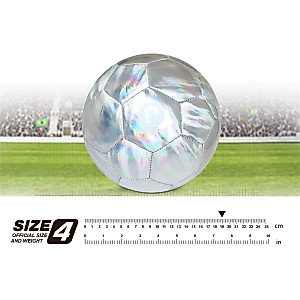 PP PICADOR Kids Youth Soccer Ball, Sparkling Classic Soccer Balls for Girls Boys Student Children Training School Indoor Size 4(White)