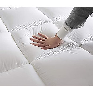 COMFORT BOOST™ Extra Thick, Cooling Mattress Topper — Pillowtop, Down Alternative Mattress Pad with Deep Pockets (8-21" Depth) Fits All Mattress Sizes, Helps Ease Back Pain & Protects — Cali King