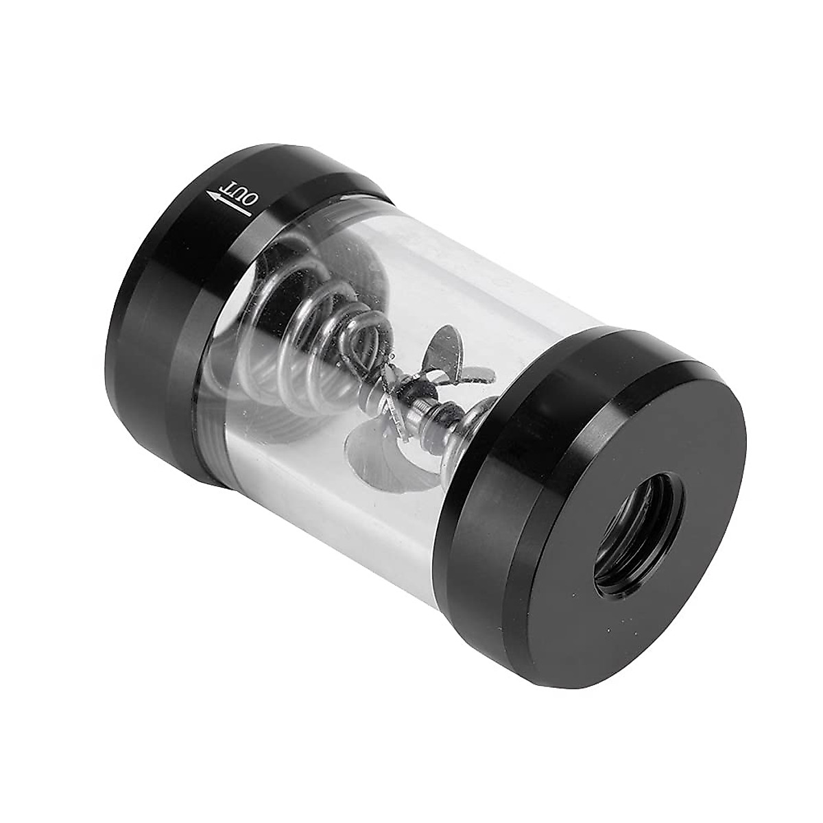 Flow Meter Indicator PC Cooler System, Rust-Proof Soft Tubing Fittings Liquid Cooling PC Water Flow Indicator, G1/4 Threaded Cooling Flow Indicator for PC Computer Water Cooling System(Black)