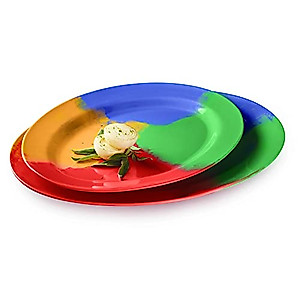 G.E.T. OP-621-CE Melamine Oval Serving Platter, 21" x 15", Black