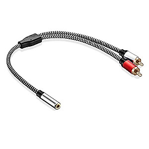 MORELECS RCA to 3.5mm Female 3.5mm Female to 2RCA Male Stereo Audio Cable 3.5mm 1/8" TRS Stereo to Dual RCA Jack Adapter Cable for Smartphones, MP3, Tablets, Home Theater 12 Inch