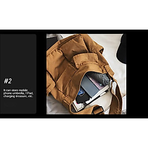 Canvas Messenger Bag Large Crossbody Bag with Multiple Pockets Canvas Shoulder Tote Bag for Women and Men (Black)