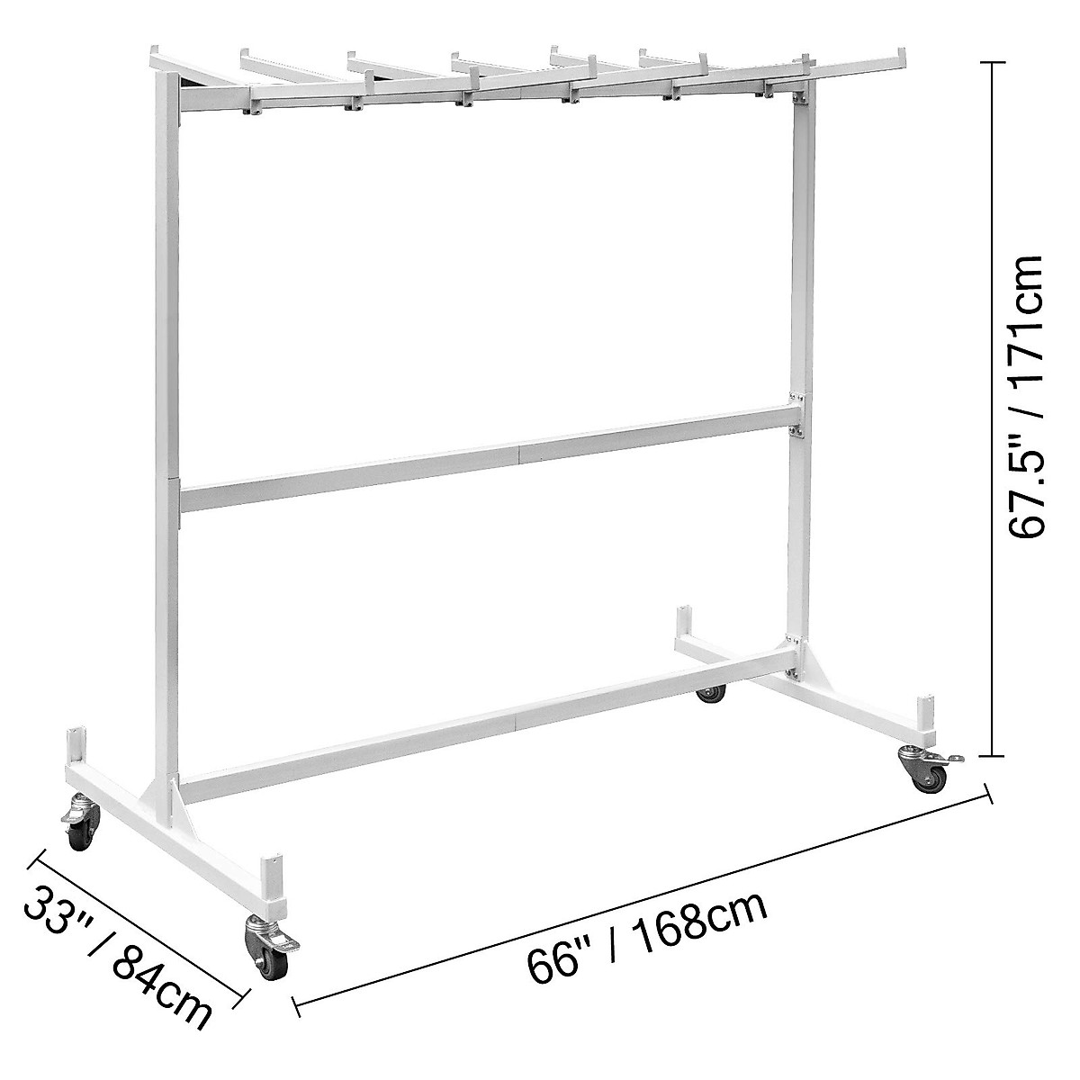 Happybuy Folding Chair and Table Cart 750lbs Capacity Combo Cart for 42 Chairs and 12 Tables Steel Frame Folding Chair Racks for Storage Swivel Wheels Folding Chair Storage with Steel Rope