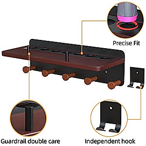 XIGOO Storage Holder Organizer for Dyson Airwrap Curling Iron Accessories Wall Mounted, Wood Metal Organizor for Airwrap Styler and Attachments Black