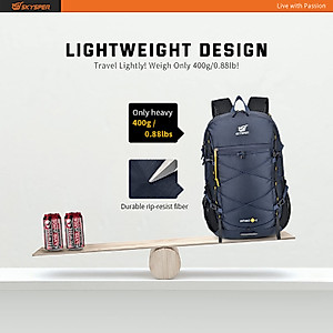 SKYSPER Packable Hiking Backpack 30L Lightweight Daypack Travel Backpacks for Women Men（Blue）