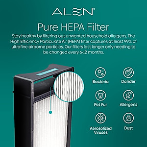 Alen Air Filter TF50-Pure Replacement HEPA Filter for Paralda Air Purifier - Captures Allergens, Dust, & Mold (1 Filter)