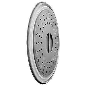 OUZIFISH Microwave Plate Cover 10.5 inch Collapsible Food Plate Lid Cover - BPA Free, Easy Grip, Microwave Plate Guard Lid With Steam Vent & Colander Strainer for Fruit (Grey)