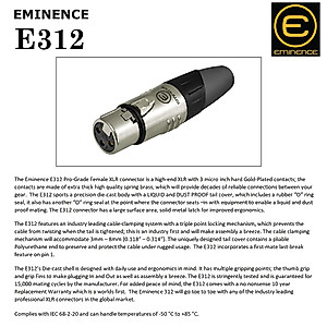 WORLDS BEST CABLES 2 Units - 3 Foot - Canare L-4E6S, Star Quad Balanced XLR to TRS Patch Cable with Eminence Gold E312 Female XLR & E502 TRS Stereo Plugs - Custom Made