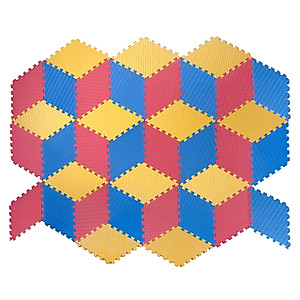 Tadpoles 12 Piece Rhombus Foam Play Mat Set, Red