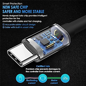 Geekria QuickFit Console Charging Cable, Charger Cord for PS5 Dualsense Controller, Y-Splitter USB C Fast Charger Cable, 2 in 1 Multiple Charger Cord for Playstation 5 / Xbox Series X (10FT)