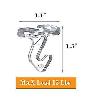 NACETURE Clear Drop Ceiling Hooks Classroom Decorations - 25 Pack Polycarbonate Ceiling Hanger Hooks for Hanging Track Clip on Suspended Ceiling Tile Grid for Office Home Stores Decorations