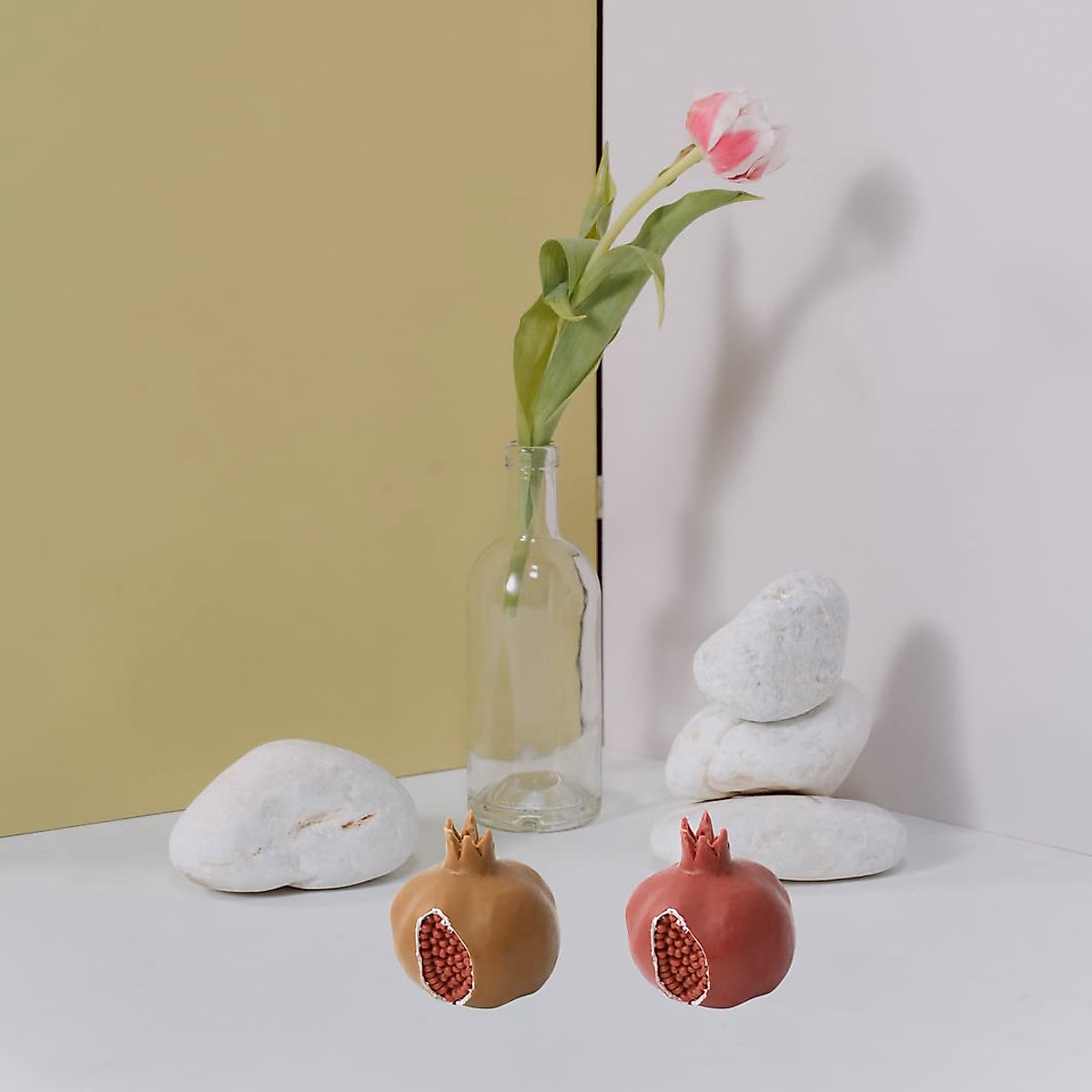 ONNPNN Simulation Pomegranate Shape Candle Molds, DIY Pomegranate Silicone Mold, 3D Pomegranate Chocolate Mould, Creative Artificial Fruit Soap Mould, for Home Decorations Cake Topper Resin Ornaments