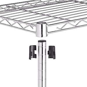 Simple Deluxe Heavy Duty 5-Shelf Shelving Unit, 35" D x 18"W x 70" H, 35 x 18 x 70‘’, Chrome