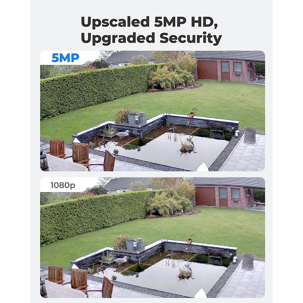 REOLINK 5MP PoE Outdoor Home Security IP Cameras, Upgraded Smart Human/Vehicle Detection, IP66 Weatherproof, Time-Lapse, 256GB Micro SD Storage for 24/7 Recording(not Included), 4X RLC-520A