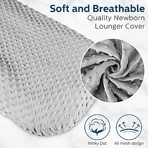 4 Pcs Baby Lounger Cover Removable Slipcover for Newborn Lounger Soft Minky Dot Baby Lounger Cover Babynest Cover for Boys and Girls, 29 x 17 x 4 Inch