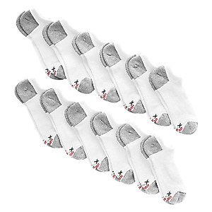 Hanes mens X-temp Lightweight No Show Socks, 12-pair Pack Casual Sock, White, 6 12 US