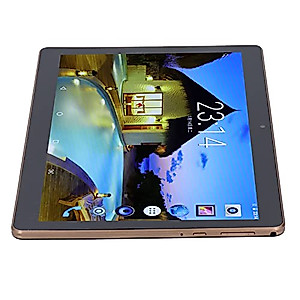 Smart Tablet, Flash CNC High Gloss Edge Body 0.3MP Front 2MP Rear Gold 5500mAh Octa Core Tablet with Plug for Daily (US Plug)